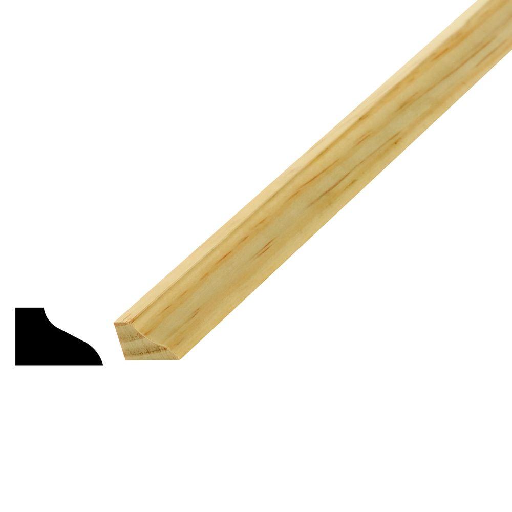 Alexandria Moulding WM 521P 5/8 in. x 1-1/8 in. x 96 in. Pine Sash Bead ...