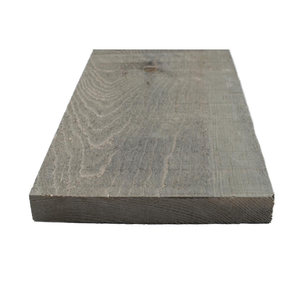 Unbranded IRVING 1 in. x 8 in. x 8 ft. Barn Wood Pine Board Weathered ...