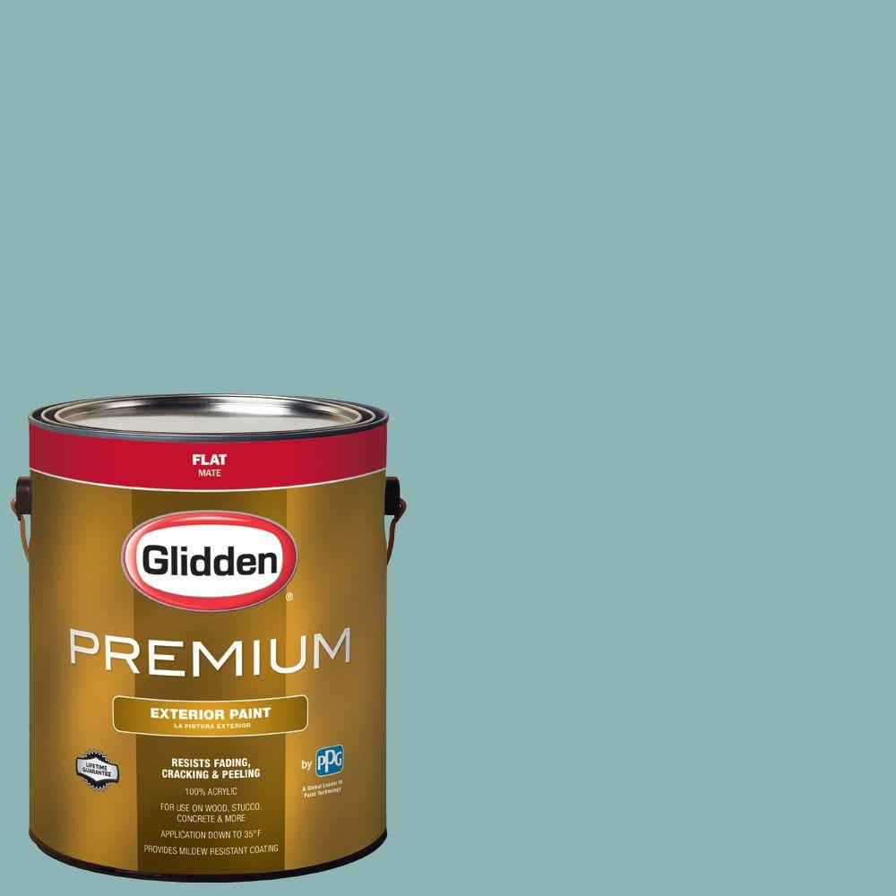 Glidden Premium 1-gal. #HDGB24D Gentle Turquoise Flat Latex Exterior ...