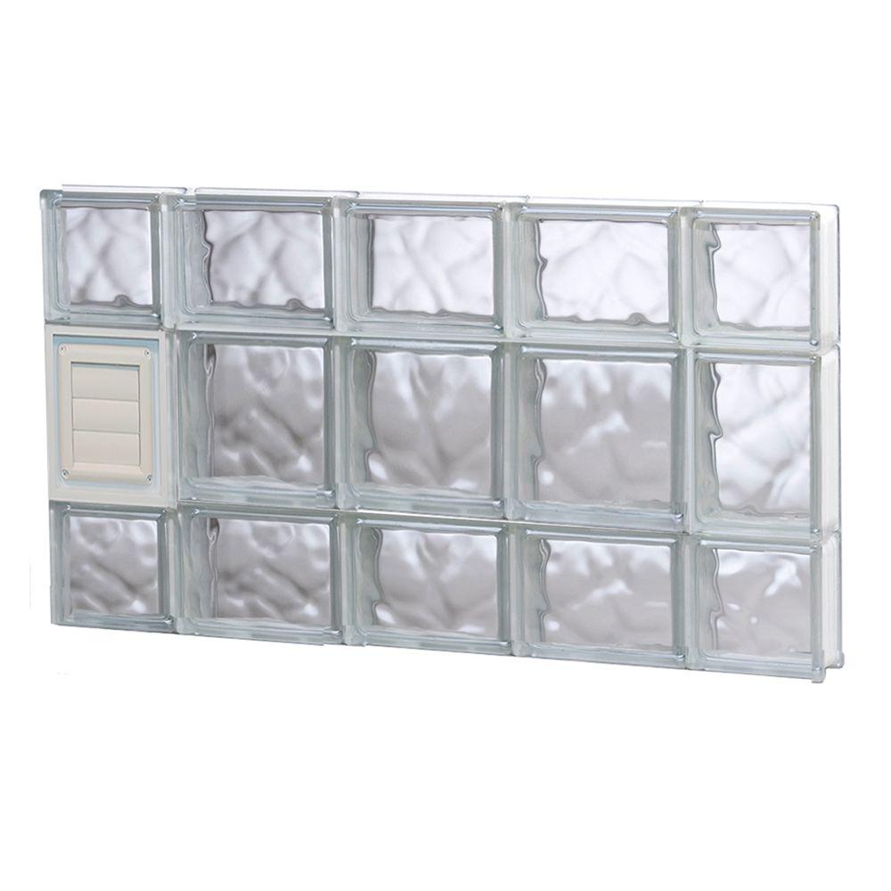 Clearly Secure 34.75 in. x 19.25 in. x 3.125 in. Frameless Wave Pattern ...