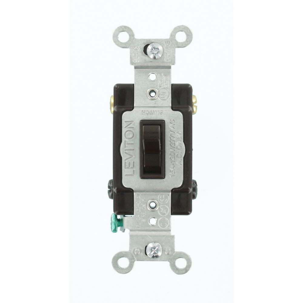 Leviton 15 Amp Commercial Grade 4-Way Toggle Switch, Brown-54504-2 ...