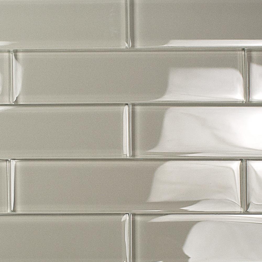 Ivy Hill Tile Contempo Apple Lime 2 in. x 8 in. x 8mm Polished Glass ...