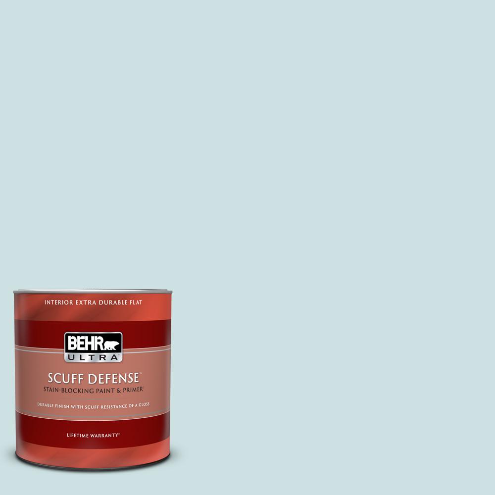 BEHR ULTRA 1 qt. #S450-1 Beach Foam Extra Durable Flat Interior Paint ...