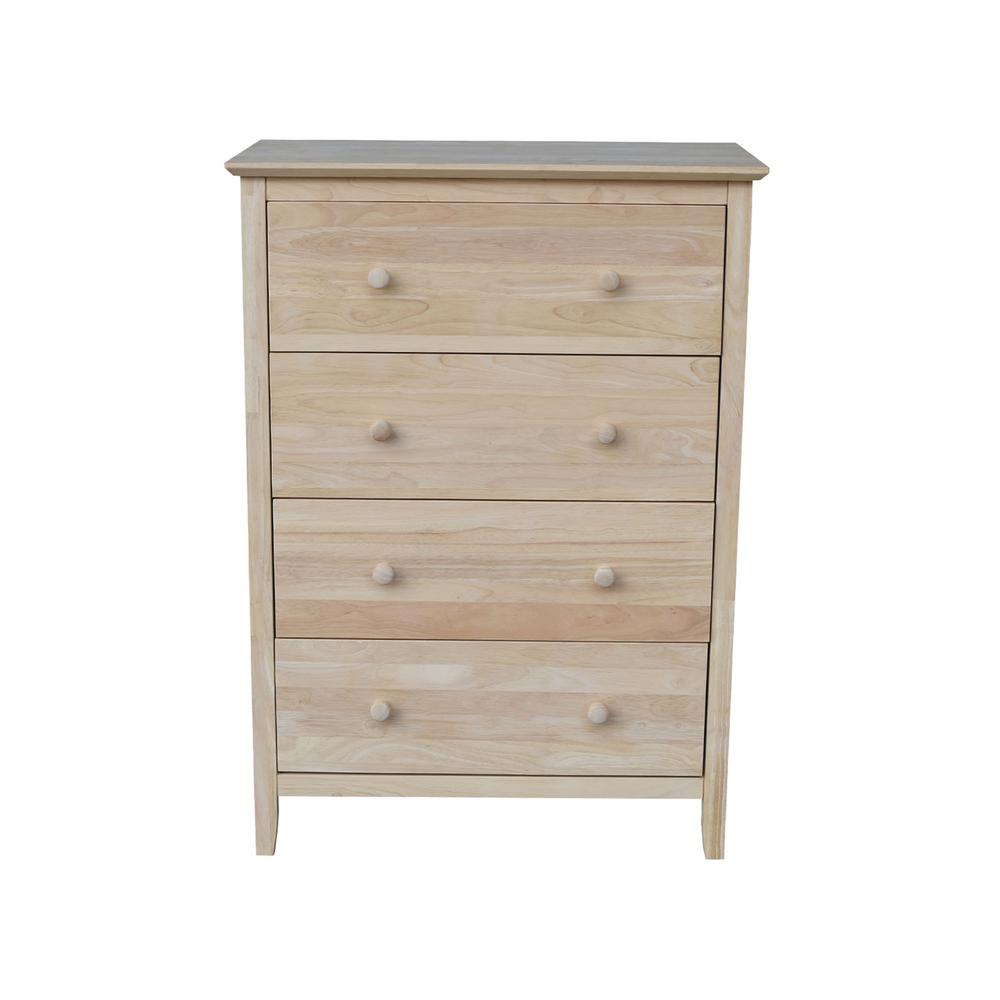 International Concepts Brooklyn 5-Drawer Unfinished Wood Chest-BD-8005 ...