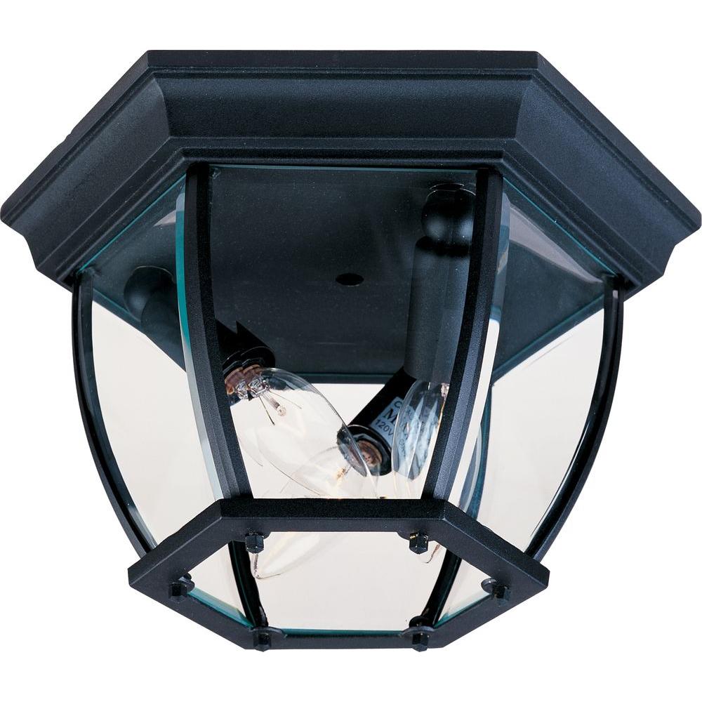 Maxim Lighting Maxim 3-Light Black Outdoor Flushmount-1029BK - The Home ...