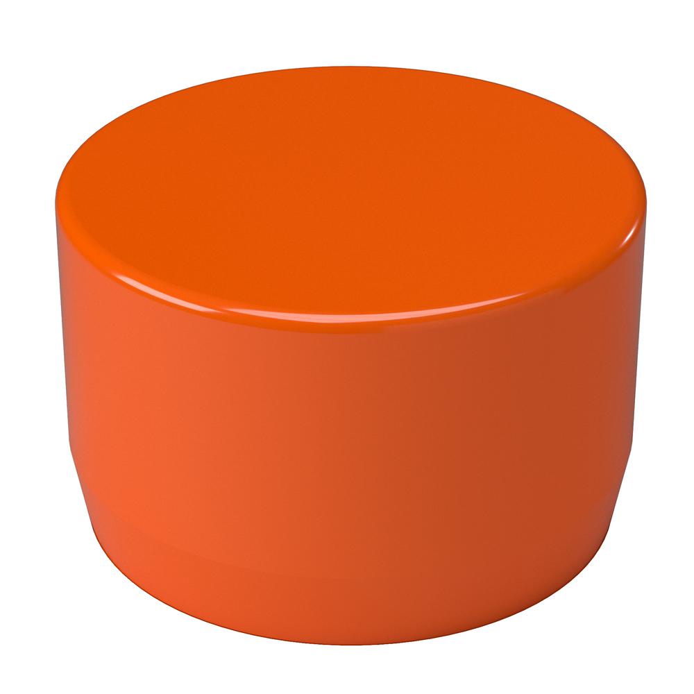 Formufit 1 in. Furniture Grade PVC External Flat End Cap in Orange (10 ...