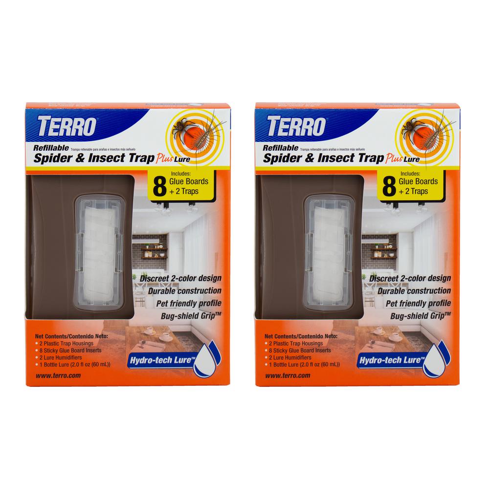 TERRO Refillable Spider and Insect Trap Plus Lure (4-Count)-T3220-2KIT ...