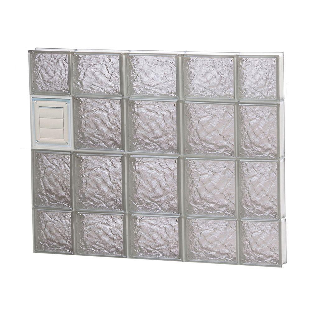 Clearly Secure 34.75 in. x 27 in. x 3.125 in. Frameless Ice Pattern ...