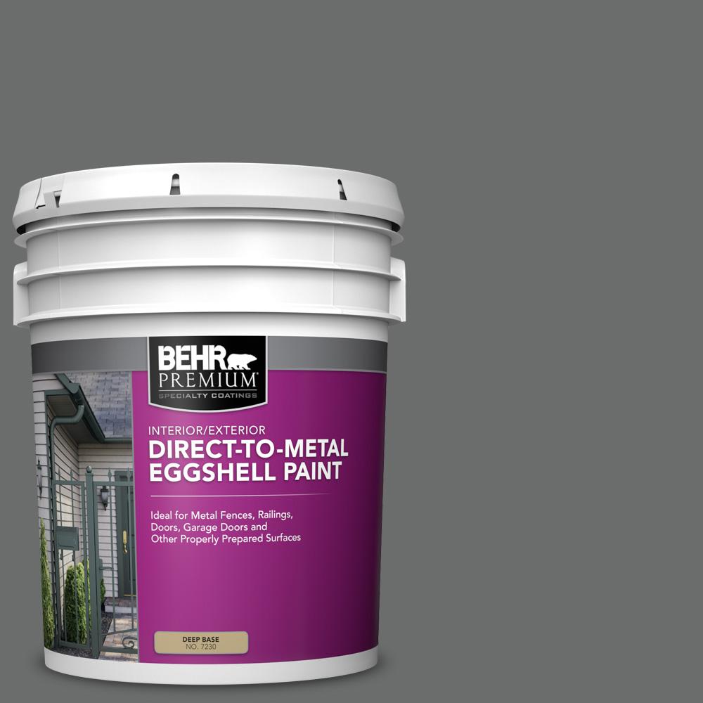 BEHR PREMIUM 5 gal. #770F-5 Dark Ash Eggshell Direct to Metal Interior ...