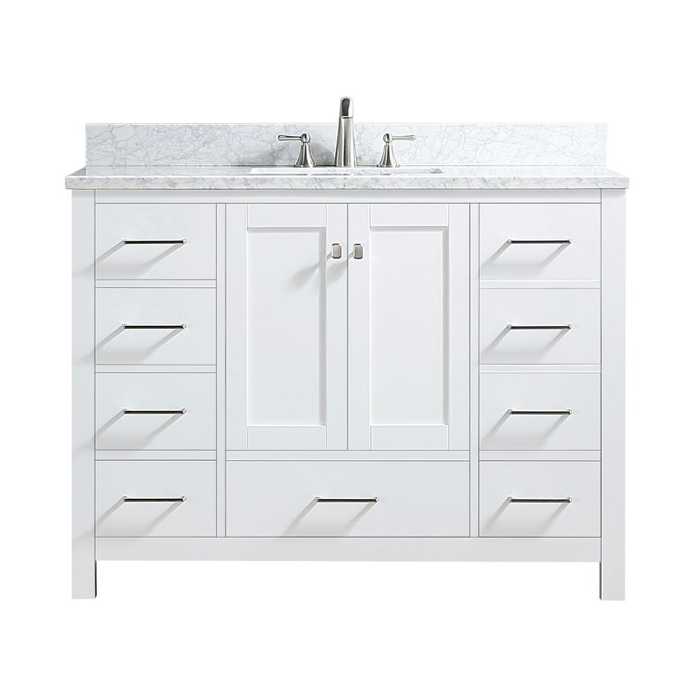 matrix decor 48 in. W x 36.2 in. H x 22 in. D Bathroom Vanity in White ...
