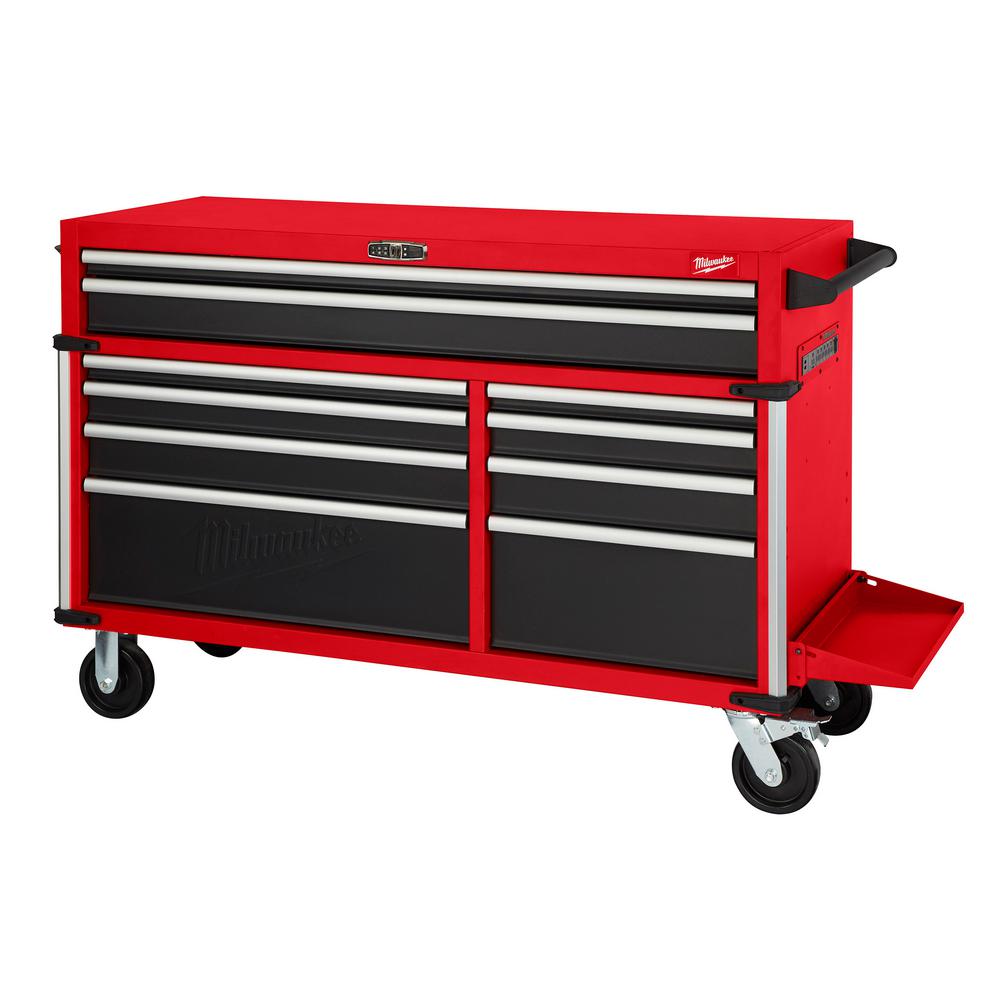 Milwaukee 40 in. 2-Drawer Steel Work Cart-48-22-8590 - The Home Depot
