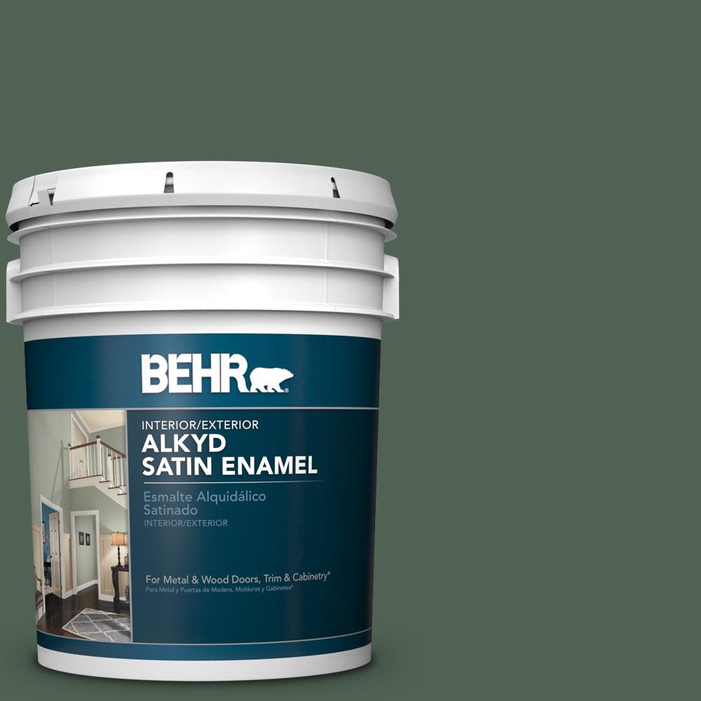 BEHR 5 gal. #BXC-60 Pasture Green Satin Enamel Alkyd Interior/Exterior ...