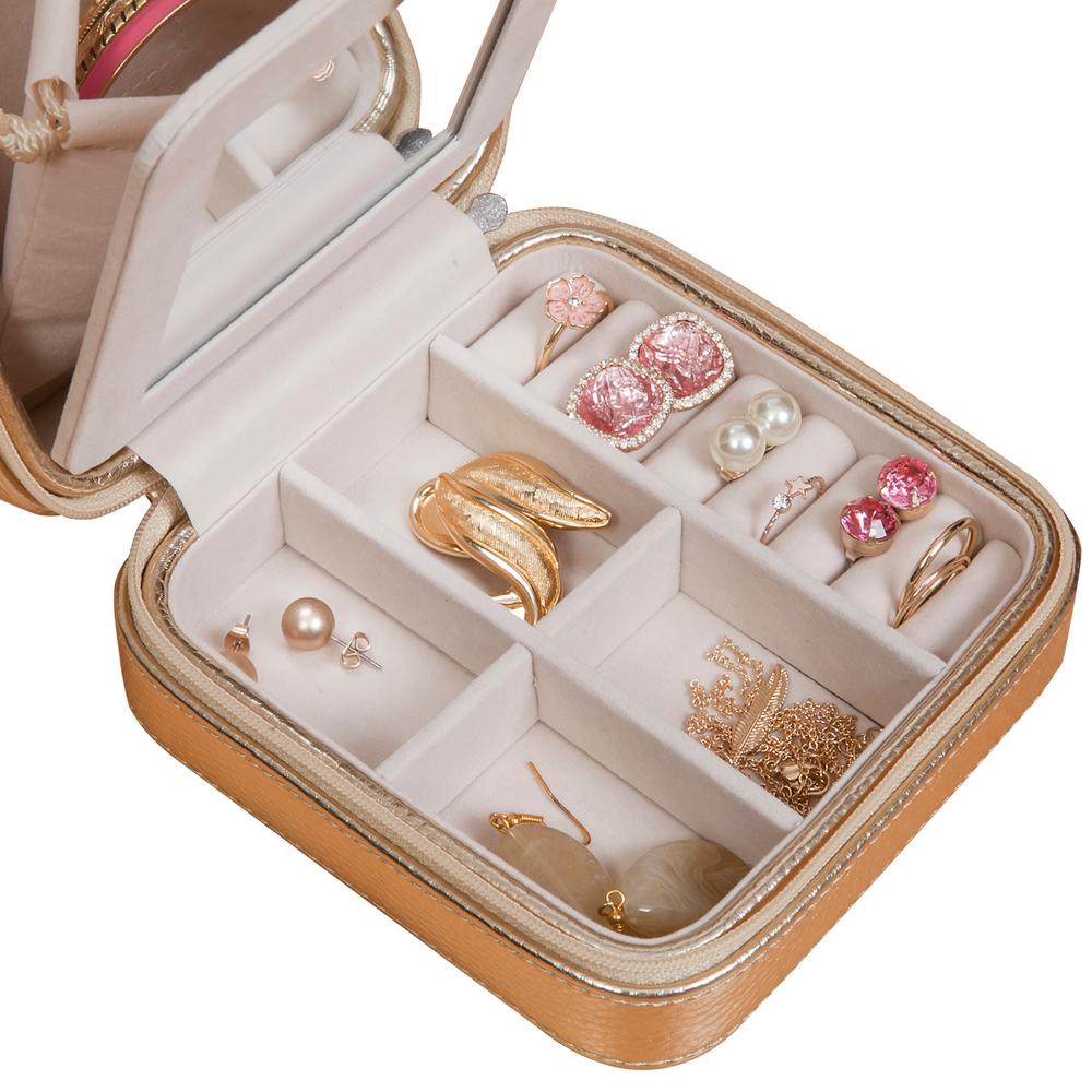 Mele & Co Luna Gold Faux Leather Jewelry Box 0062725 - The Home Depot