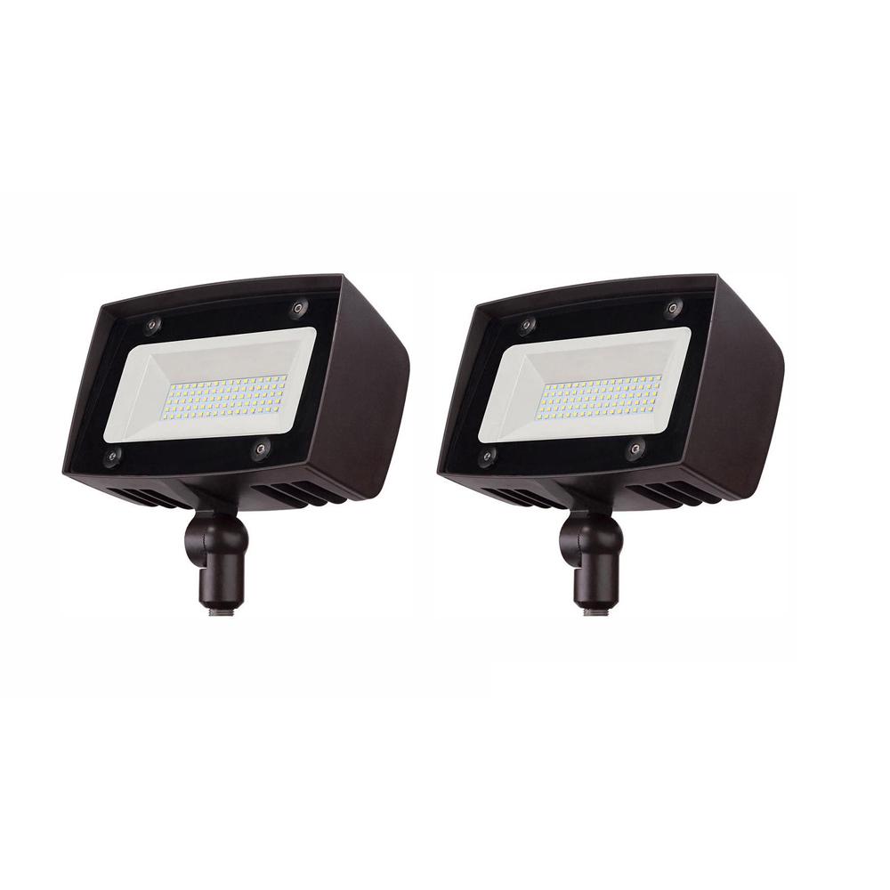 PROBRITE 50-Watt Integrated LED Flood Light Kit with Wall Pack Mount ...