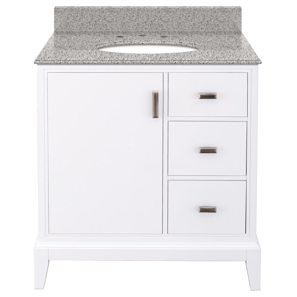 Vinnova Arezzo 30 in. W x 22 in. D x 36 in. H Vanity in Grey with ...