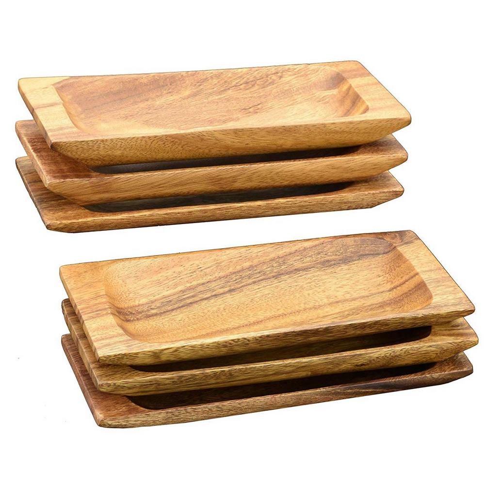 Acaciaware 8-Piece Acacia Hardwood Appetizer Serving Tray Set-22456 ...