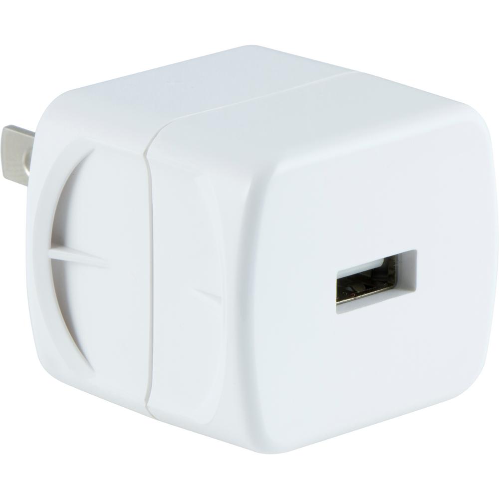 GE USB Wall Charger with Folding Prongs, White-35102 - The Home Depot