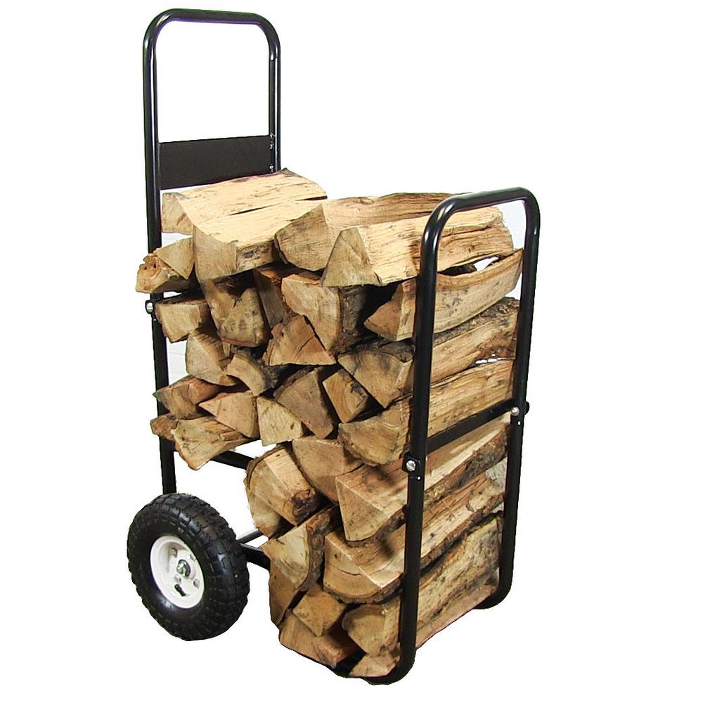 Fireplaces & Stoves Firewood Storage Cart Rack with Cover Multi-Purpose ...