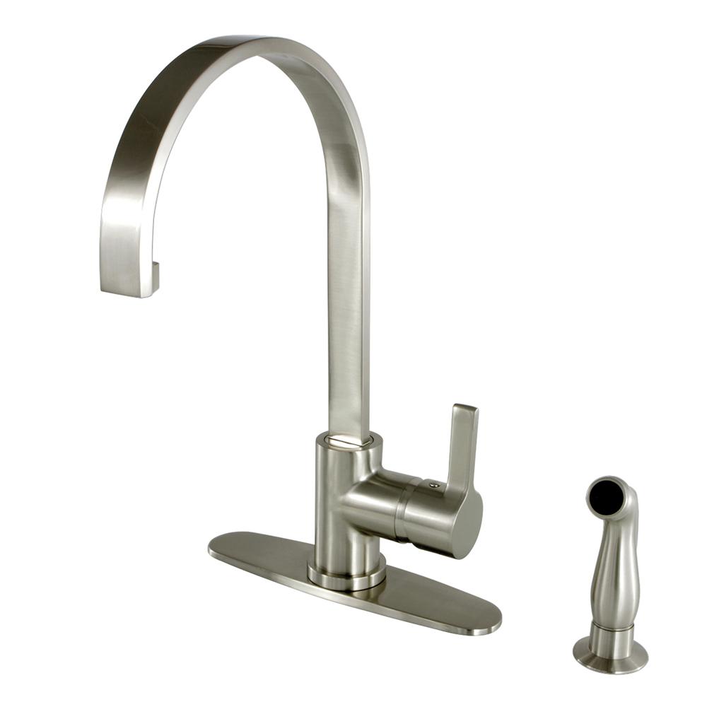 Kingston Brass Single-Handle Standard Kitchen Faucet with Side Sprayer ...