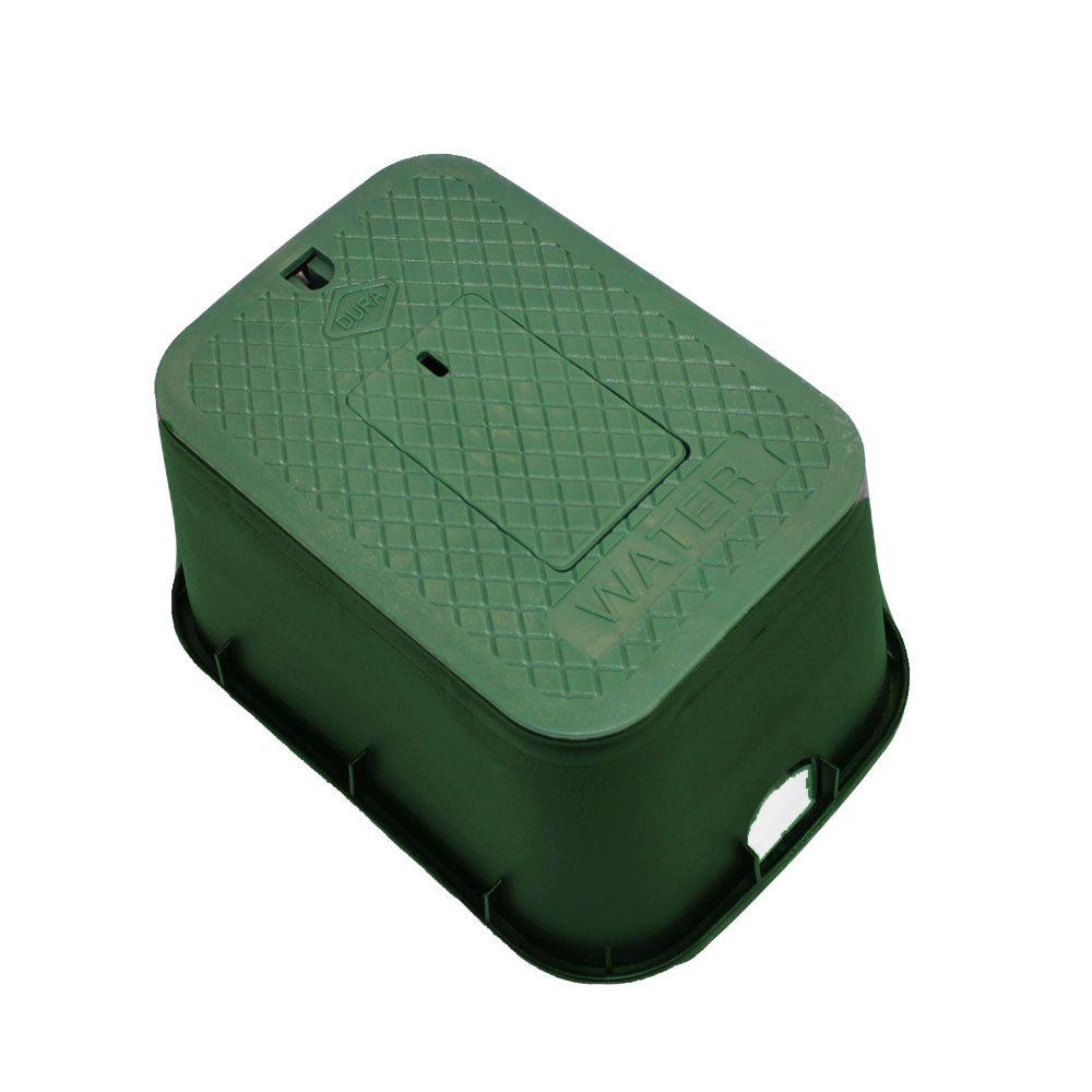 DURA 12 in. x 17 in. x 12 in. Deep Meter Box in Black Body Green Lid ...