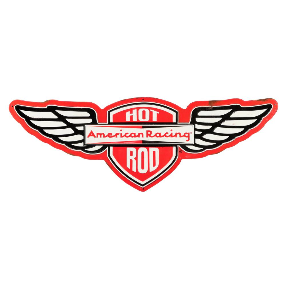 American Racing Hot Rod Rustic Embossed Tin Decorative Sign-90169093-S ...