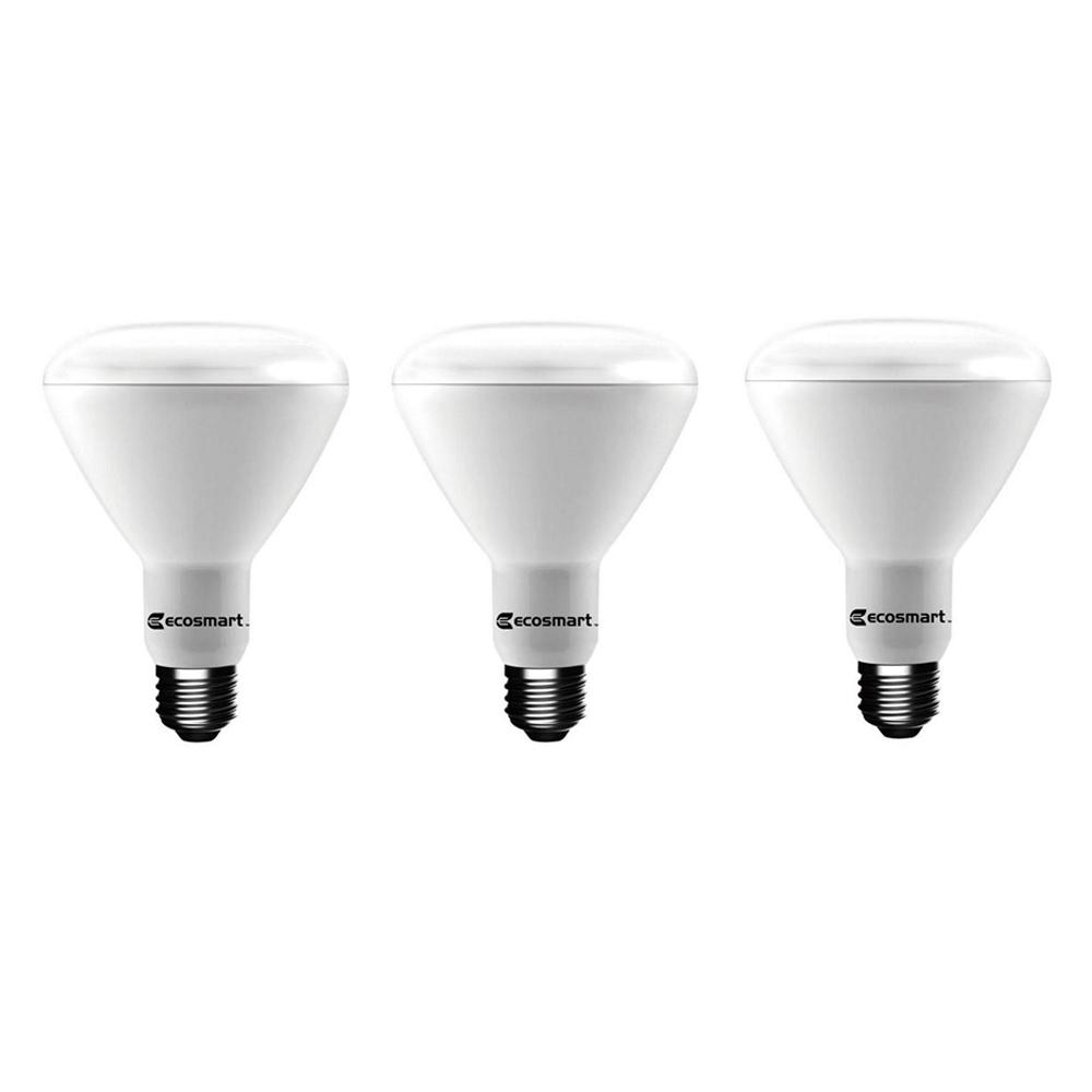 EcoSmart 65-Watt Equivalent BR30 Dimmable LED Light Bulb Bright White ...