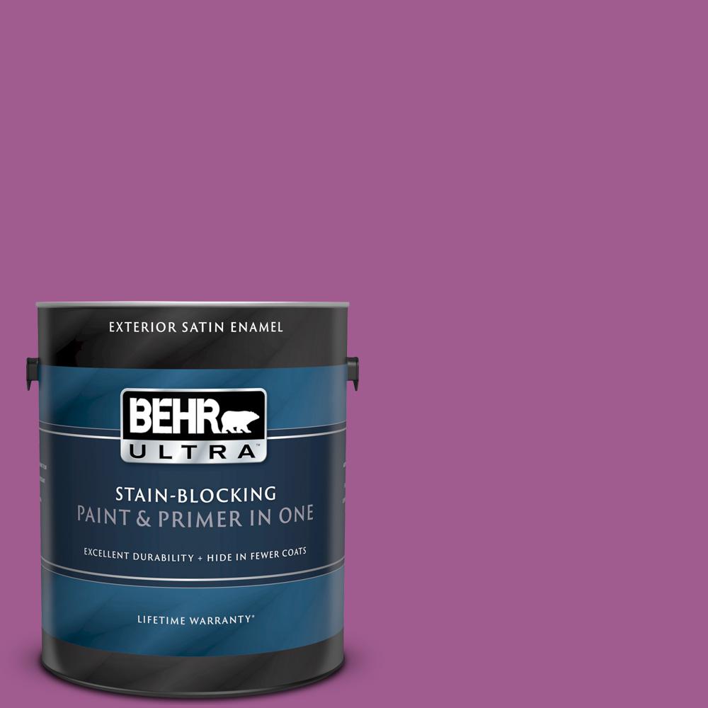 BEHR ULTRA 1 gal. #P110-6 Wild Berry Satin Enamel Exterior Paint and ...