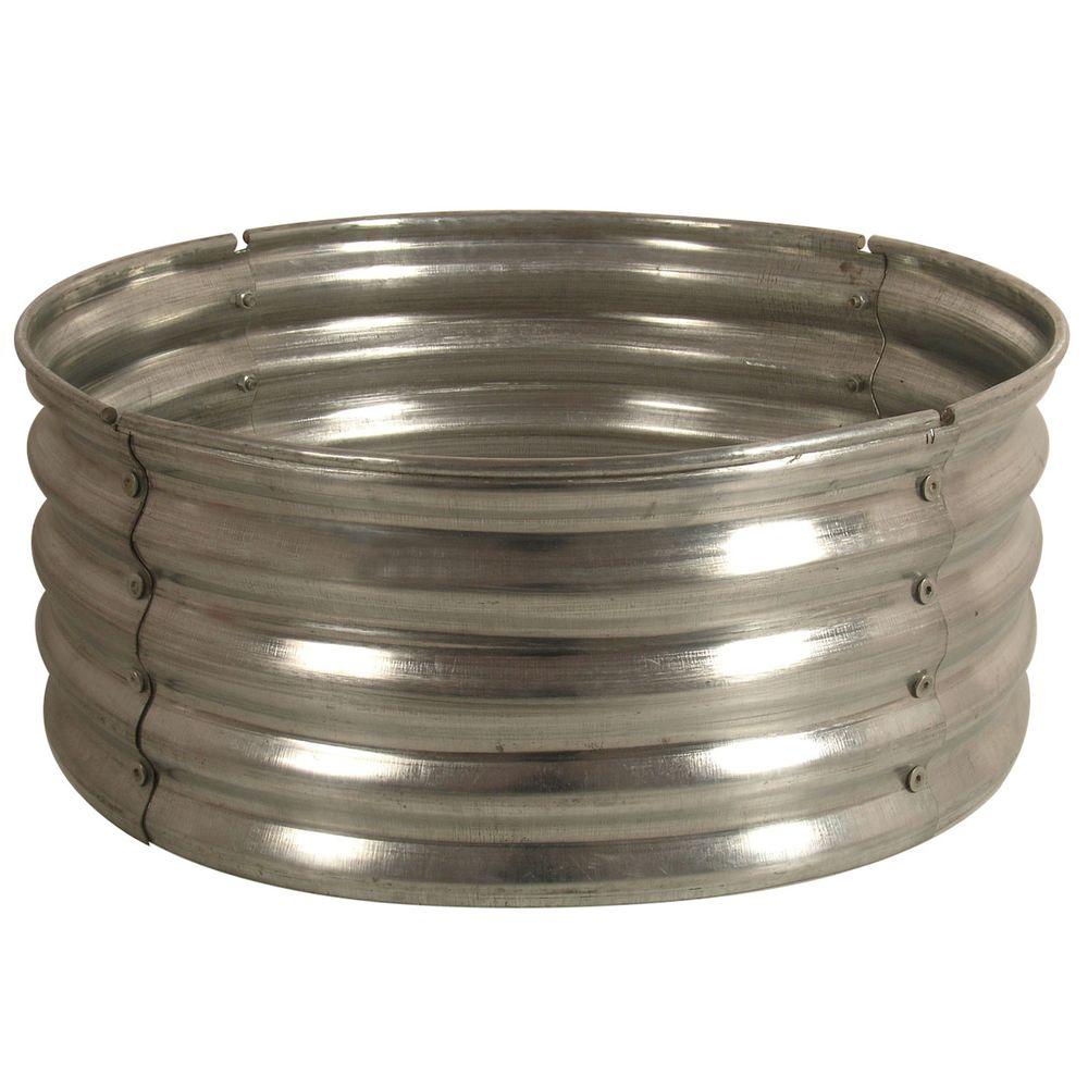 30 In Round Galvanized Steel Fire Pit Ring DS 18727 The Home Depot 30 In Round Galvanized Steel Fire Pit Ring DS 18727 The Home Depot