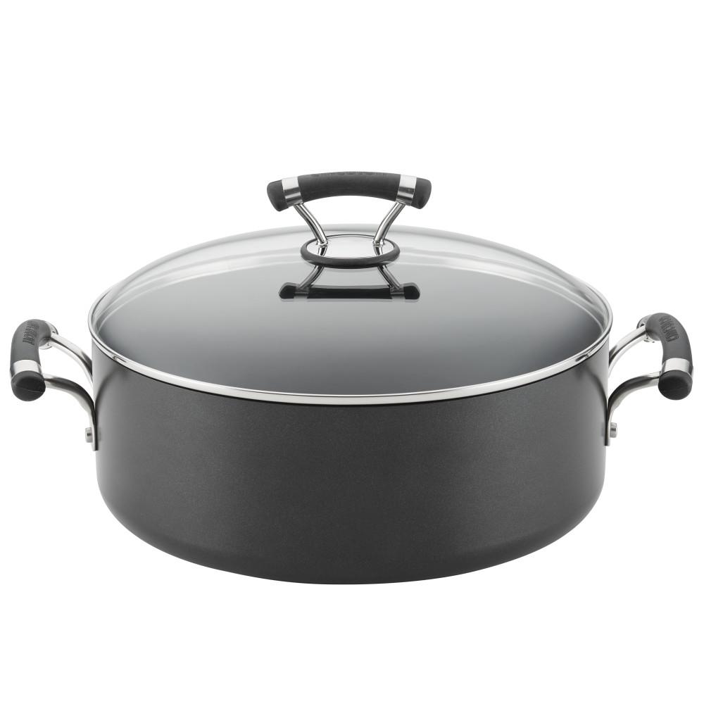 Circulon Radiance 10 qt. Hard-Anodized Aluminum Nonstick Stock Pot in ...