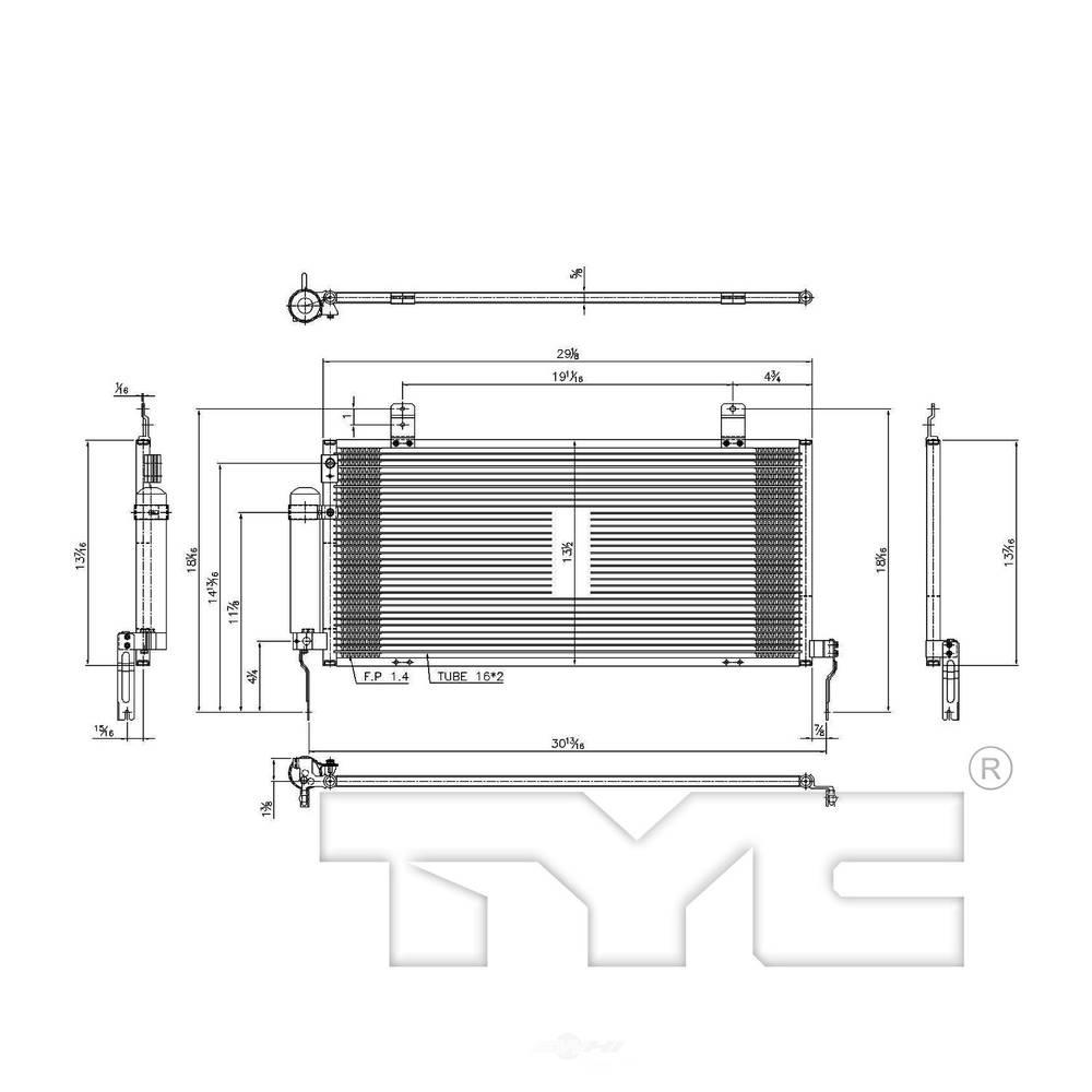 TYC A/C Condenser 2009 Mitsubishi Galant-3770 - The Home Depot