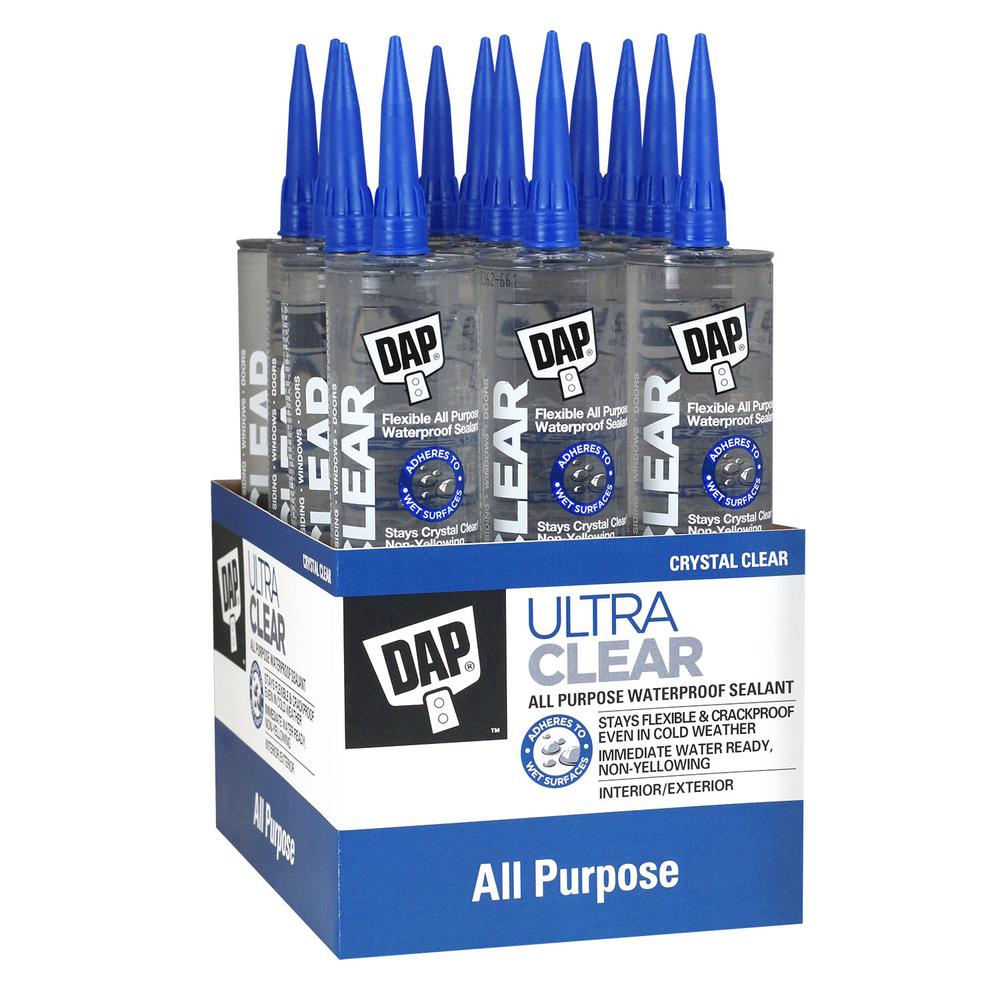 DAP Ultra Clear 10.1 oz. All Purpose Waterproof Sealant (12-Pack ...