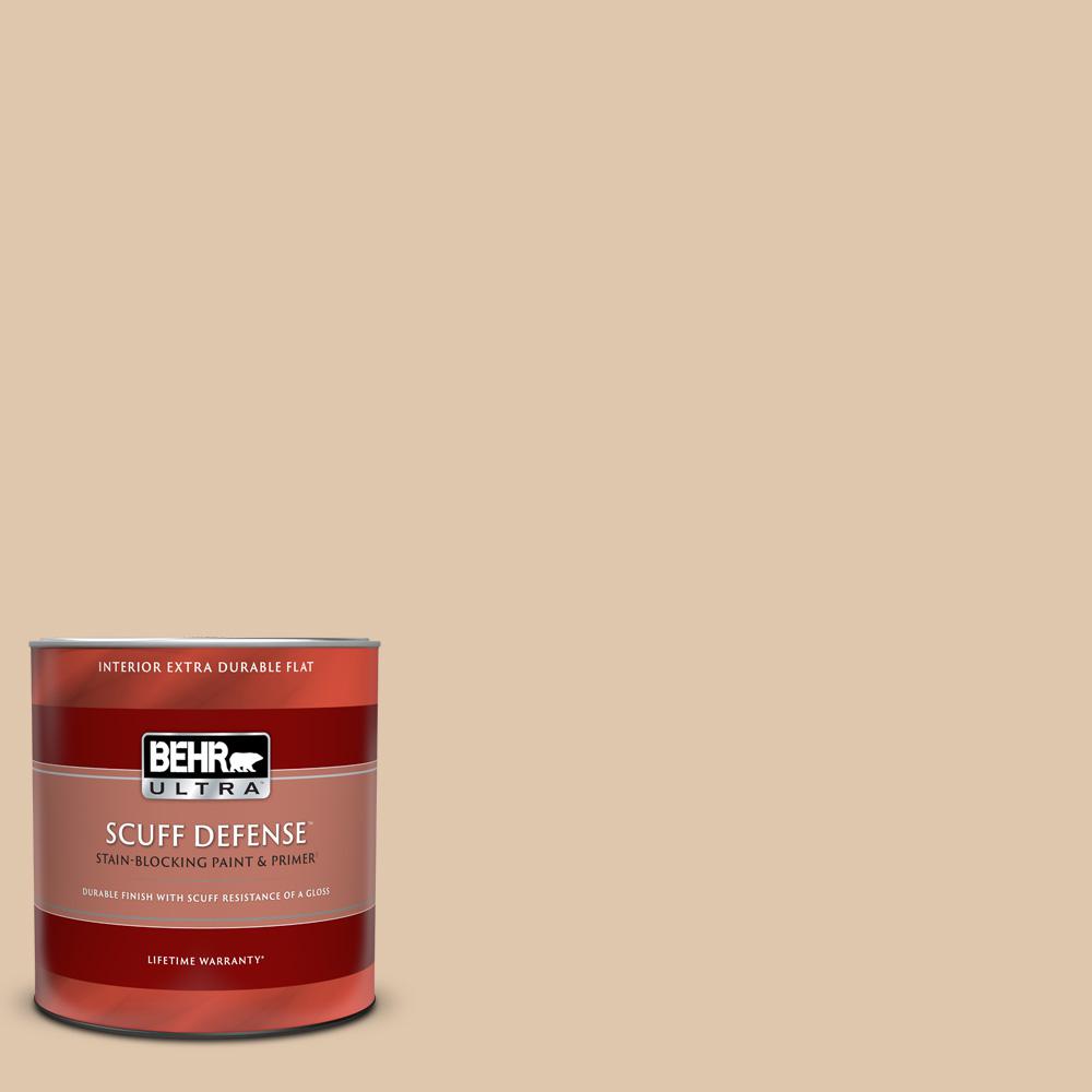 BEHR ULTRA 1 qt. #N260-2 Almond Latte Extra Durable Flat Interior Paint ...