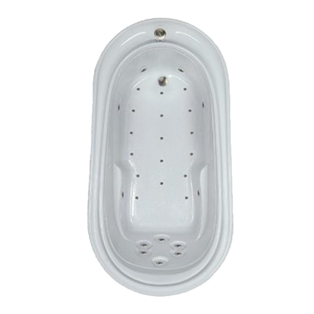 Comfortflo 73 in. Acrylic Oval Drop-in Air Bath Bathtub in Bone-A7338 ...