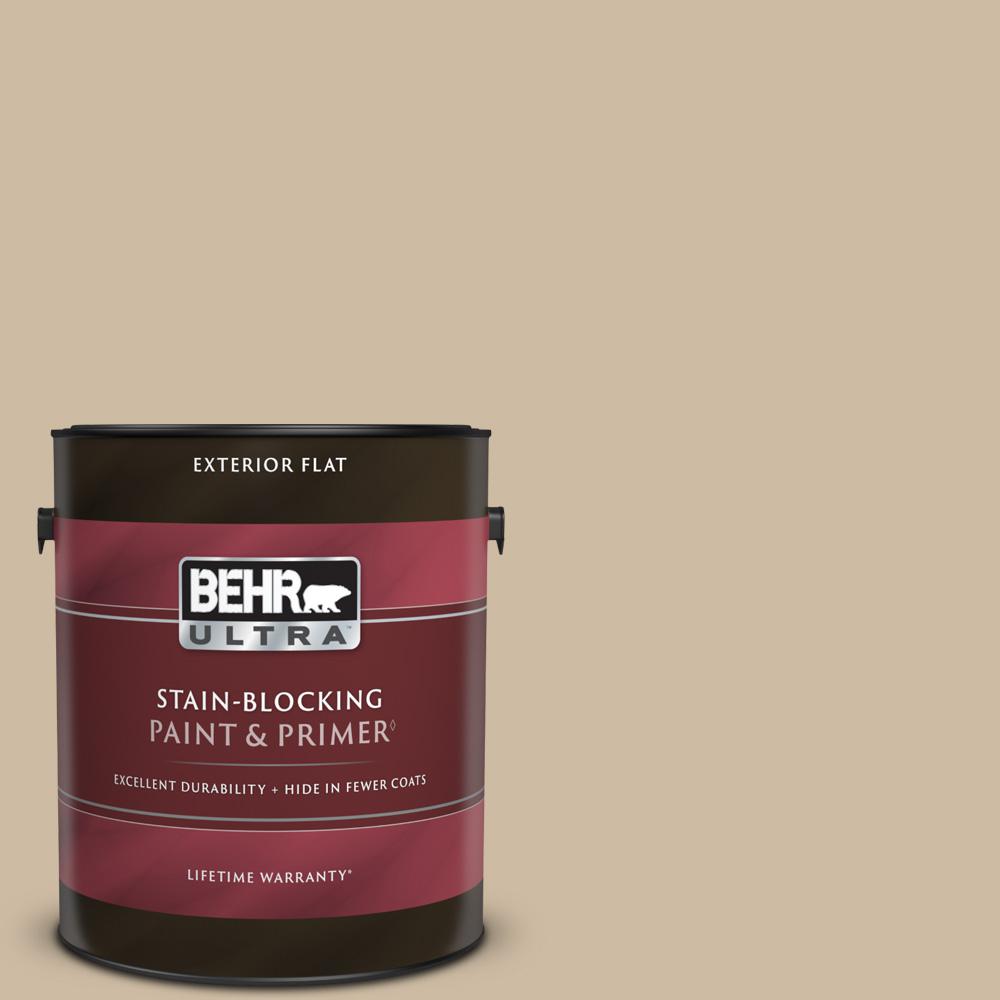 BEHR ULTRA 1 gal. #710C-3 Gobi Desert Flat Exterior Paint & Primer ...