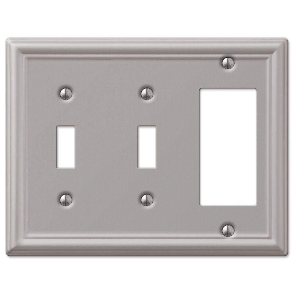 AMERELLE Metallic 3 Gang 2-Toggle and 1-Duplex Steel Wall Plate ...