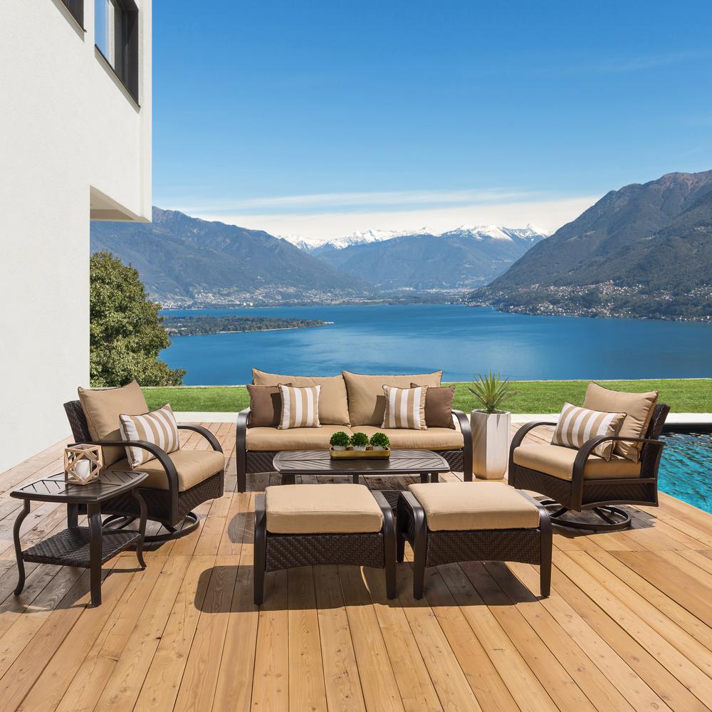 RST Brands Barcelo 7-Piece Wicker Motion Patio Deep Seating ...