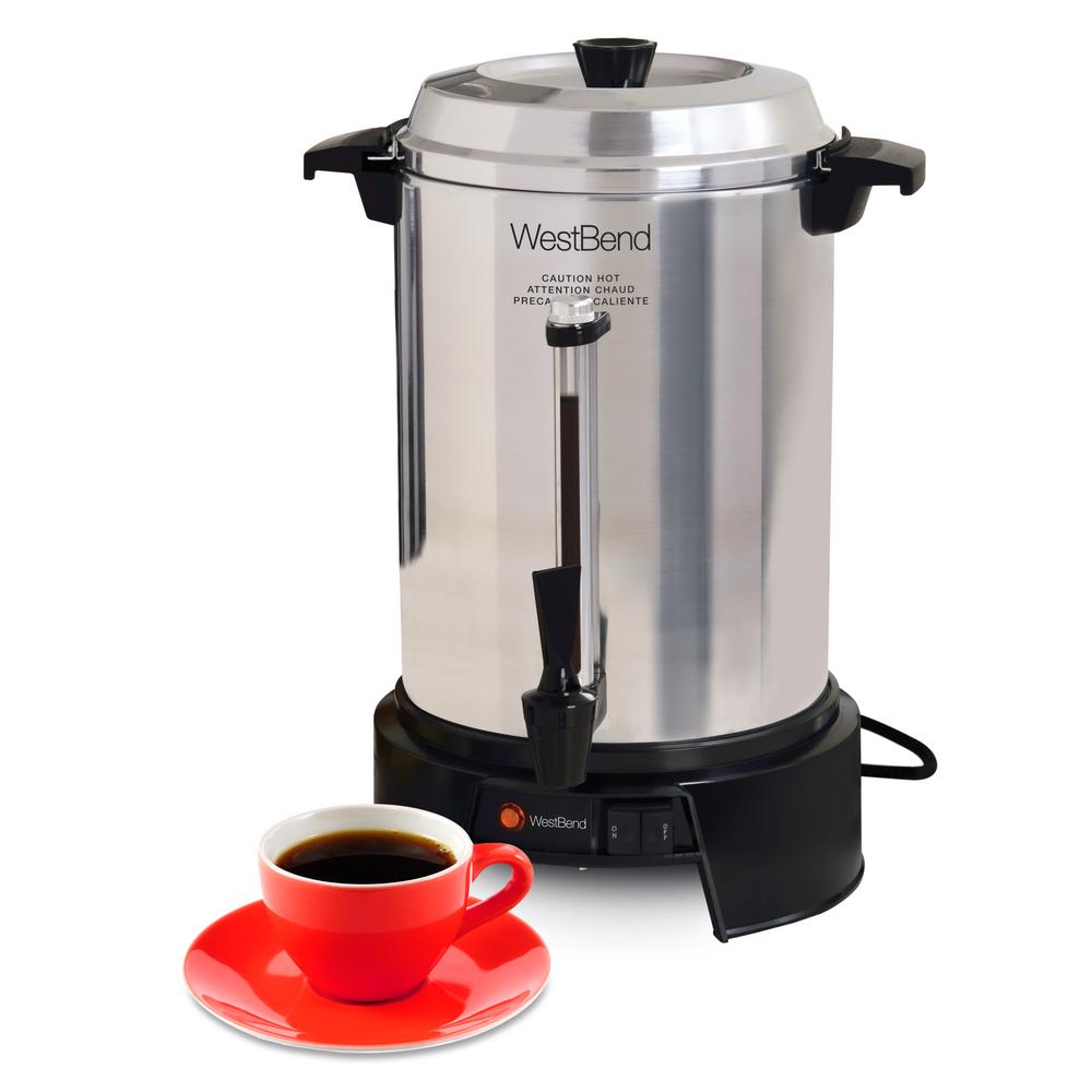 West Bend 55-Cup Silver Aluminum with Quick Brewing Large Capacity ...