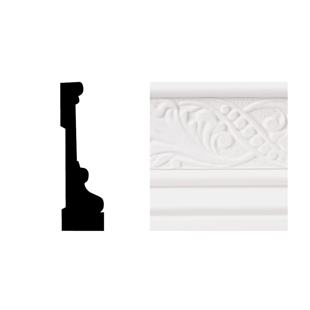 Royal Mouldings 6702 11/16 in. x 3-1/2 in. x 8 ft. PVC Composite White ...