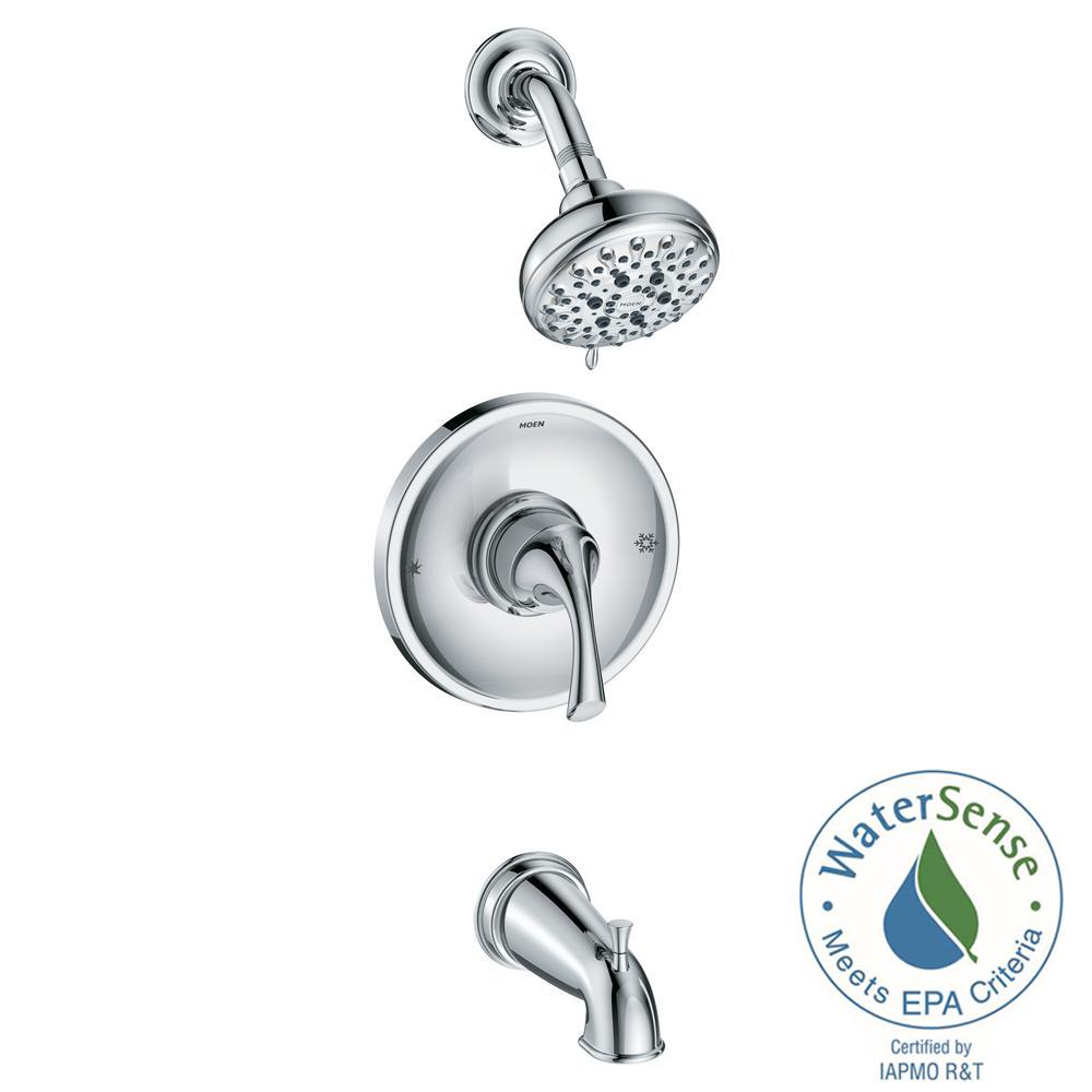 Moen Adler Single Handle 4 Spray Tub And Shower Faucet With Valve In
