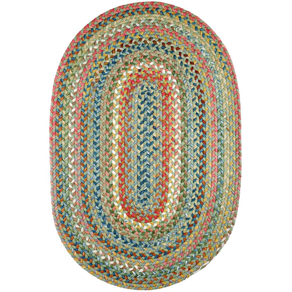 Rhody Rug Bouquet Peridot 4 ft. x 6 ft. Oval Indoor/Outdoor Braided ...