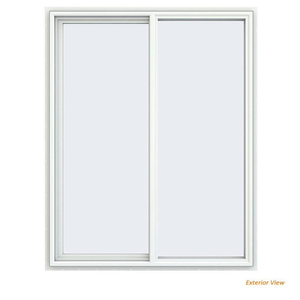 JELD-WEN 47.5 in. x 59.5 in. V-4500 Series White Vinyl Left-Handed ...