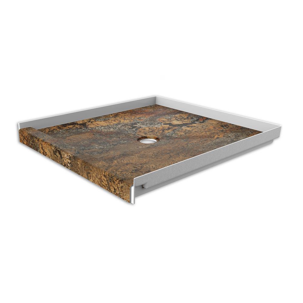 FlexStone 36 in. x 36 in. Single Threshold Shower Base with Center ...