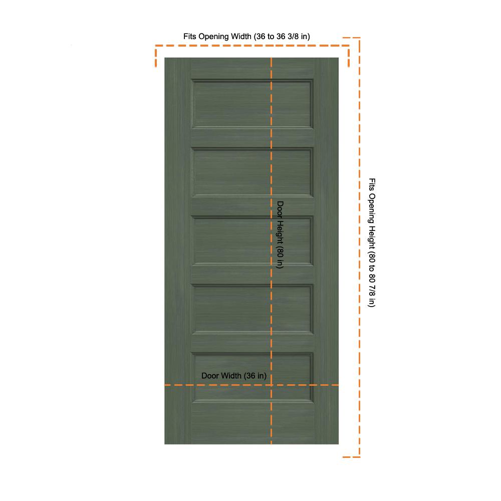 JELD-WEN 36 in. x 80 in. Conmore Juniper Stain Smooth Hollow Core ...