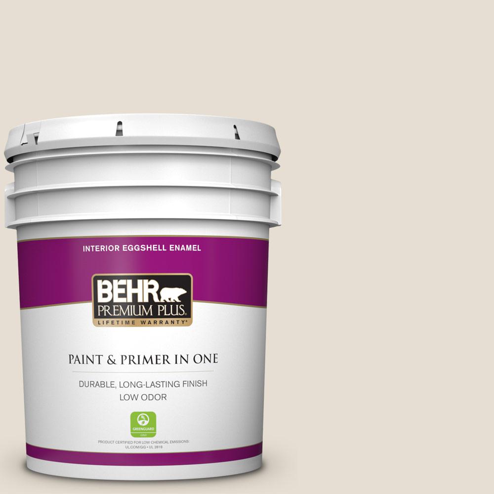 BEHR PREMIUM PLUS 5 gal. #750C-2 Hazelnut Cream Eggshell Enamel Low ...