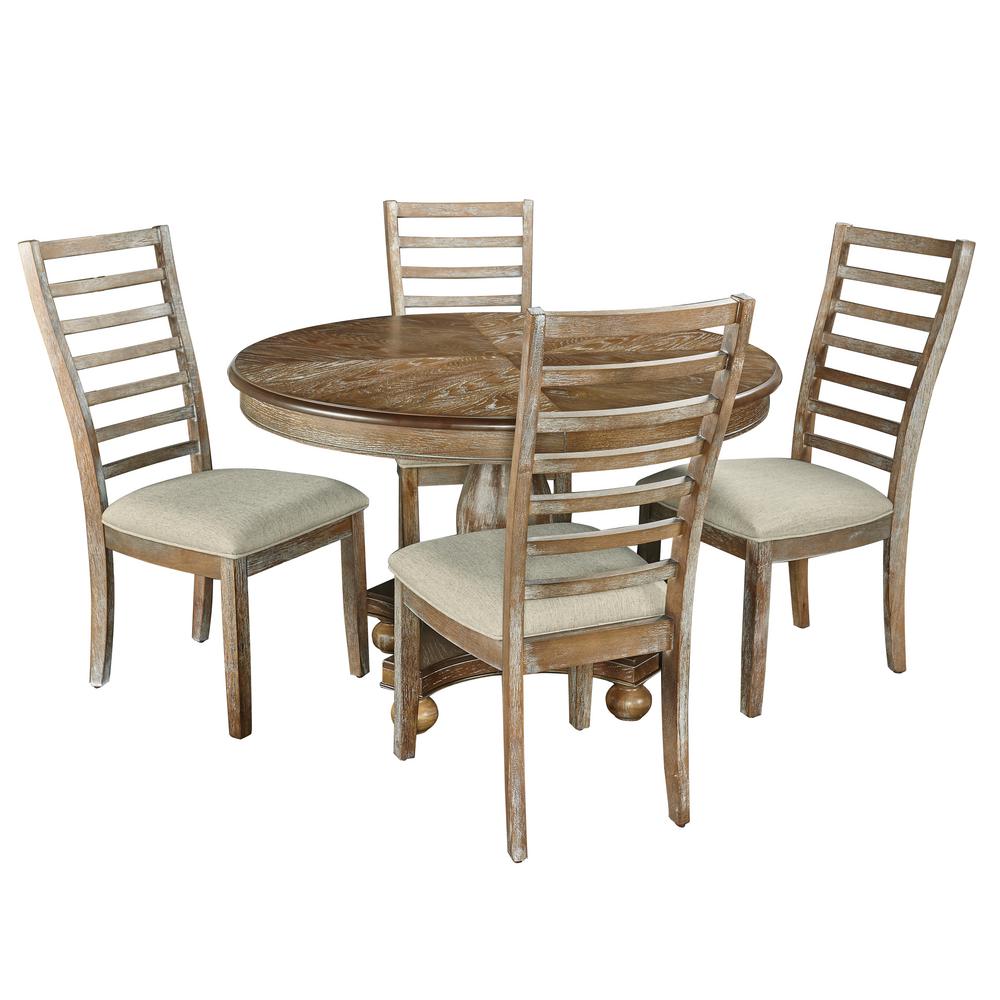 Powell Company Bell Brown Wood 5PC Dining Set-HD1143D19 - The Home Depot