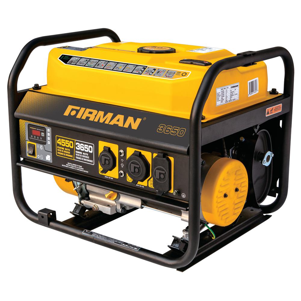 Firman Portable Generator Performance 4550 3650 W Gas Powered Extended ...