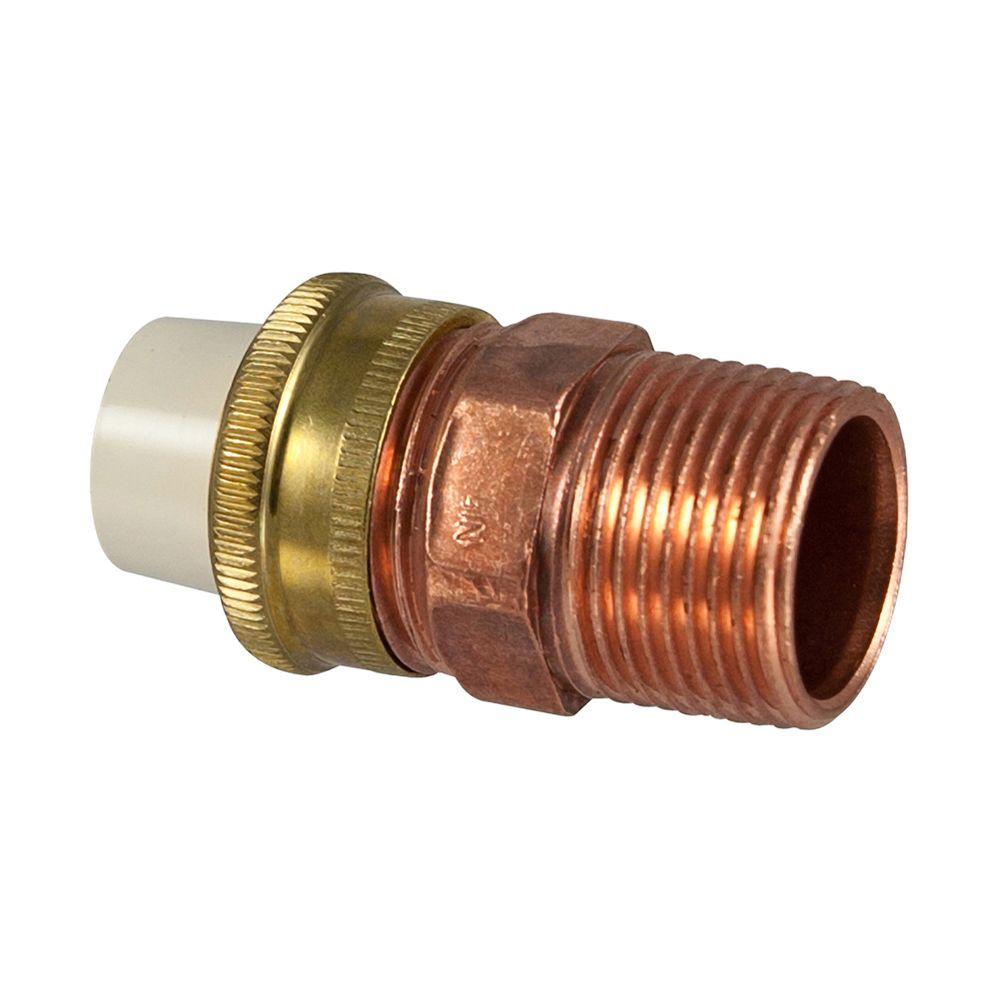 1 2 In X 3 4 In Lead Free Copper And CPVC CTS MPT X Slip Transition
