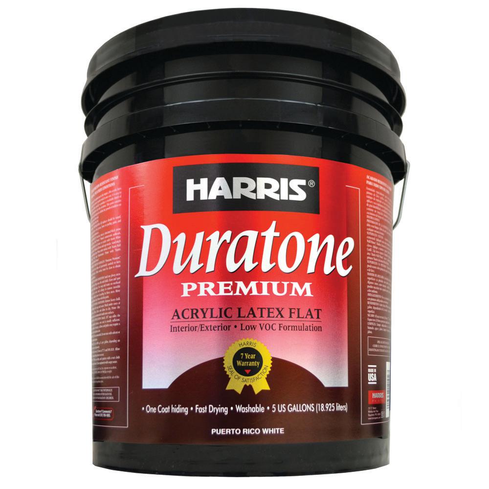 Harris Duratone Premium 5 gal. Flat Deep Base Interior/Exterior Paint ...