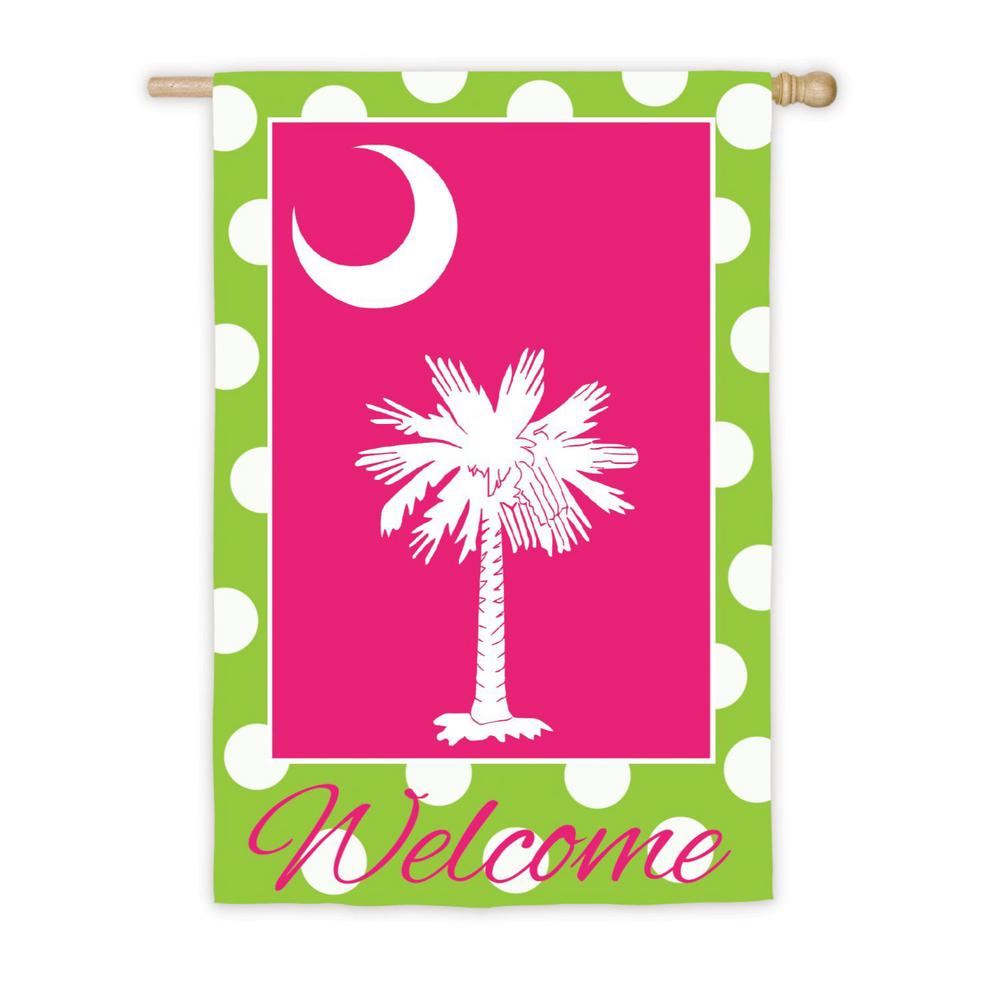 Evergreen 28 in. x 44 in. South Carolina Polka Dot Applique House Flag ...