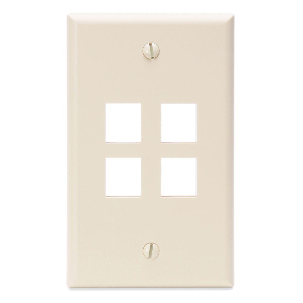 Leviton Almond 1-Gang Data Jack Wall Plate (1-Pack)-R31-41091-4T1 - The ...